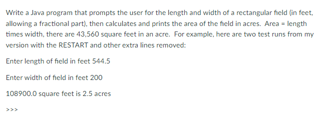 Solved Write a Java program that prompts the user for the | Chegg.com