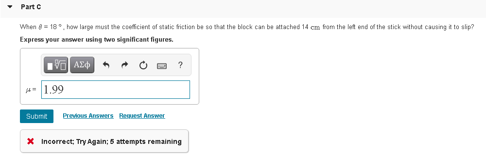 Part C When 8 = 18°, how large must the coefficient | Chegg.com