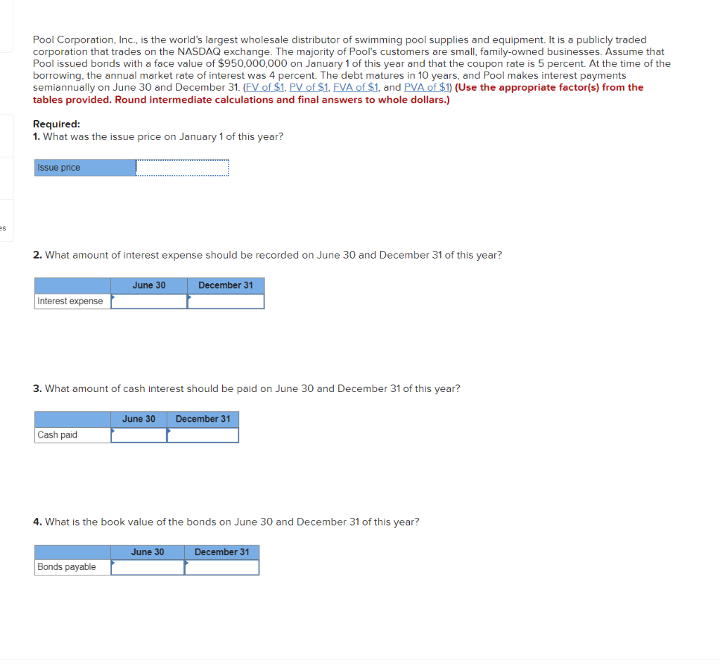 Solved Pool Corporation, Inc., is the world's largest | Chegg.com