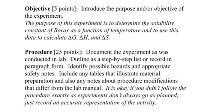 Objective [5 points]: Introduce the purpose and/or | Chegg.com