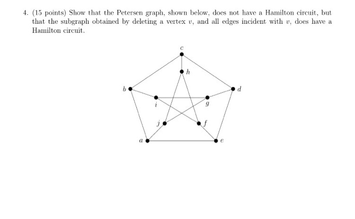 Solved Show that the Petersen graph, shown below, does not | Chegg.com