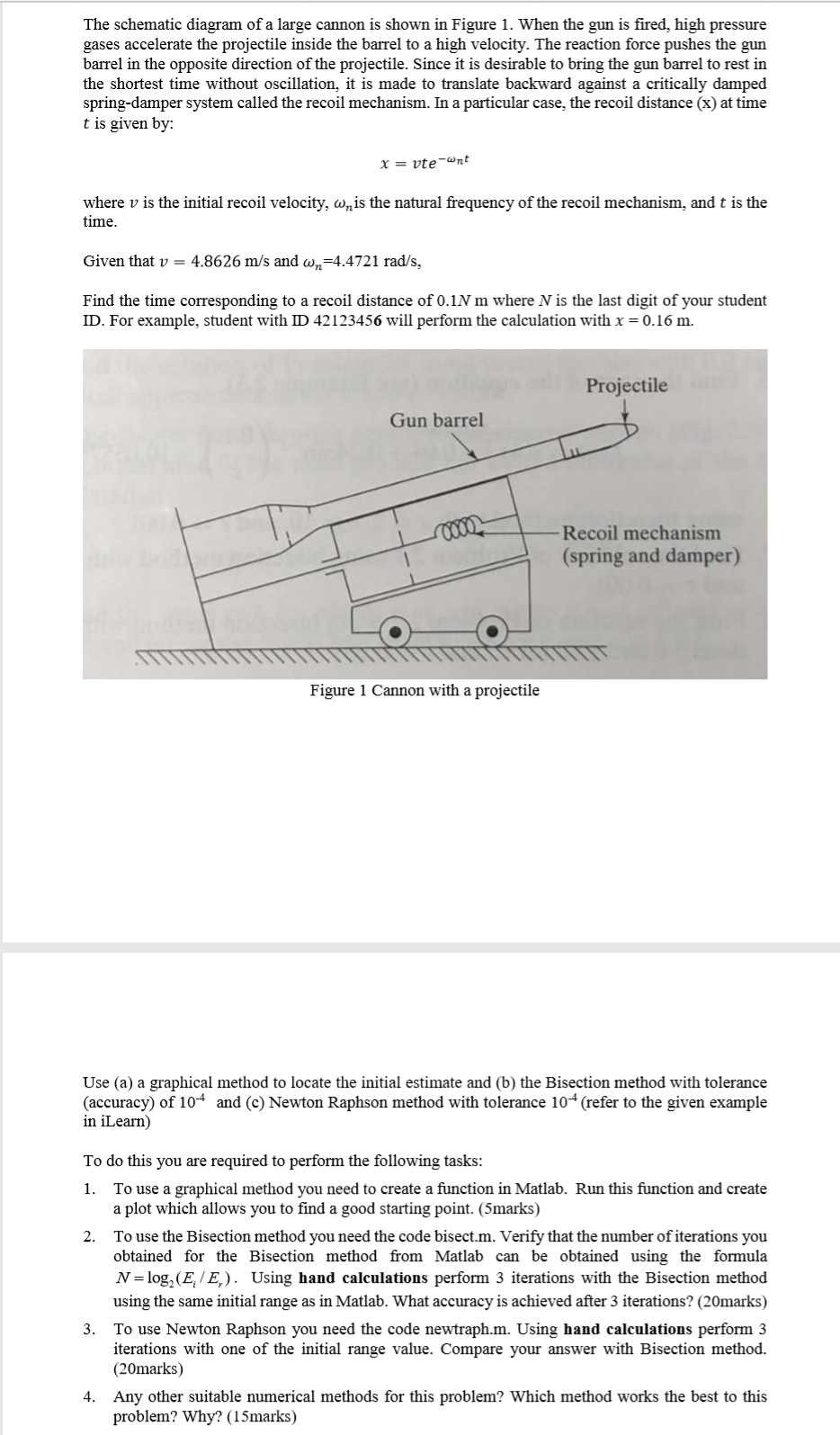 The schematic diagram of a large cannon is shown in | Chegg.com
