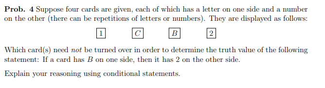 Solved Prob. 4 Suppose four cards are given, each of which | Chegg.com