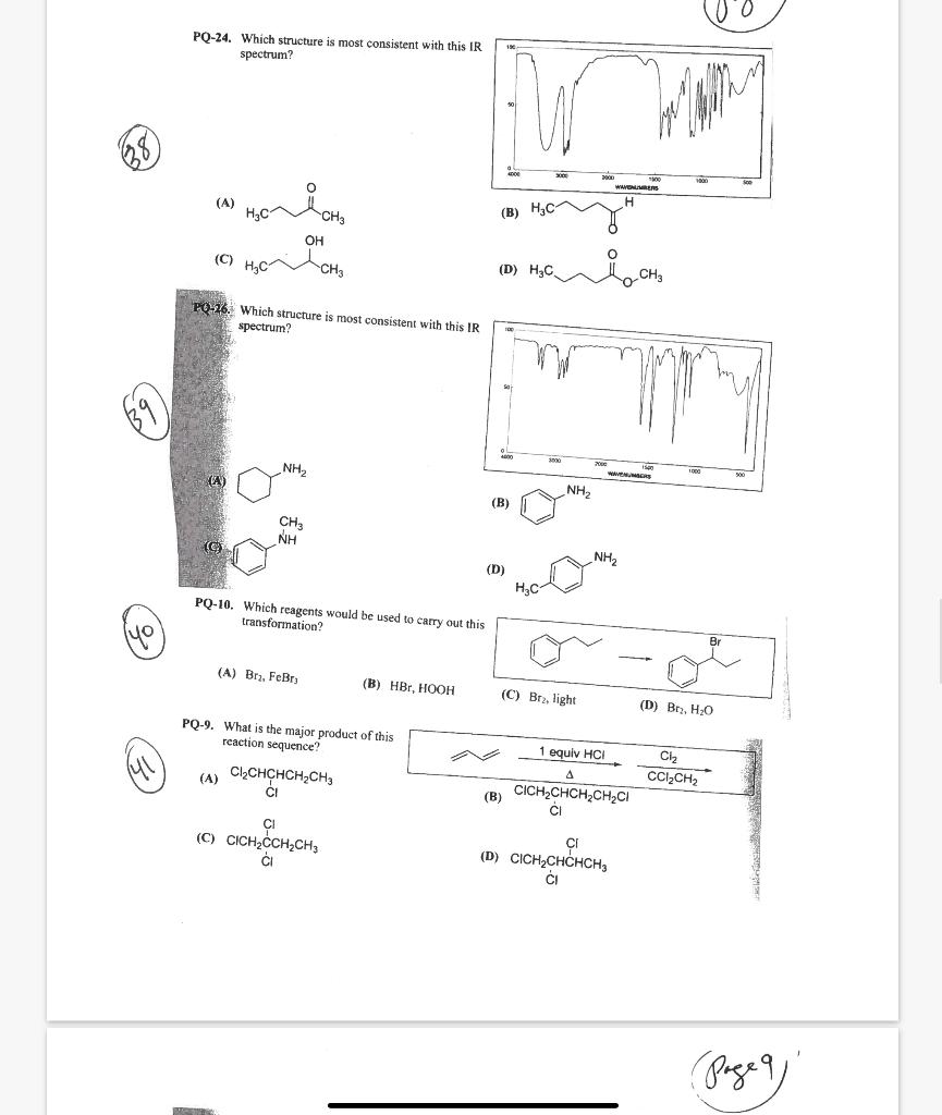 Solved PQ-24. Which structure is most consistent with this | Chegg.com