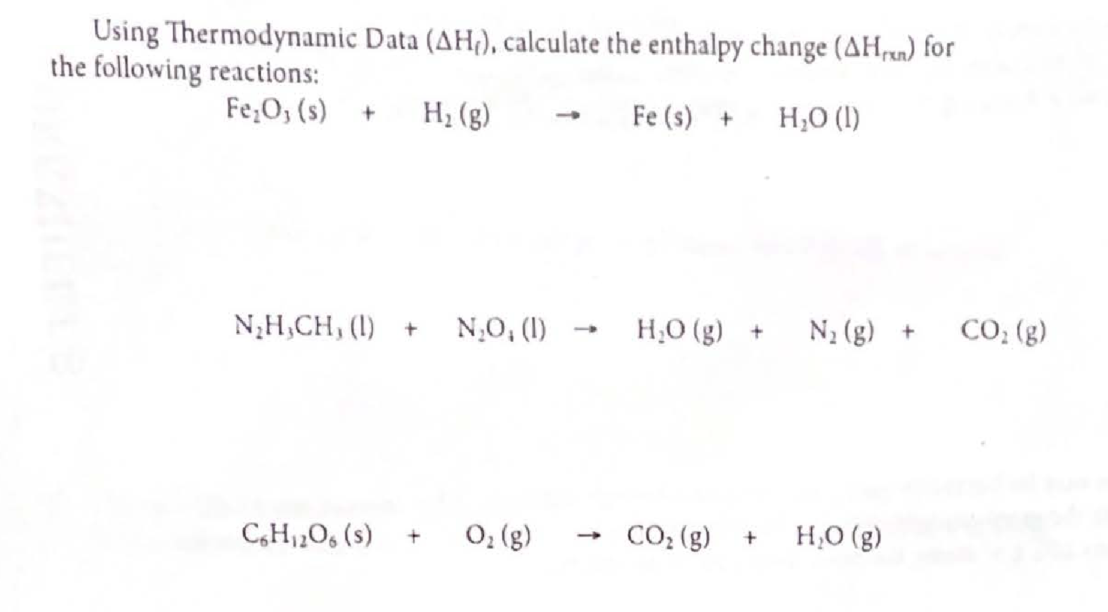 Solved Using Thermodynamic Data (AHI), calculate the | Chegg.com