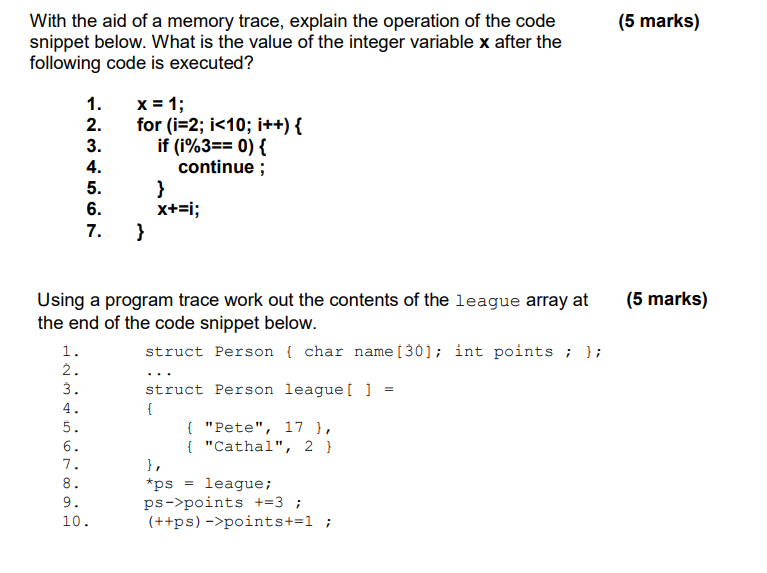 Solved With the aid of a memory trace, explain the operation | Chegg.com