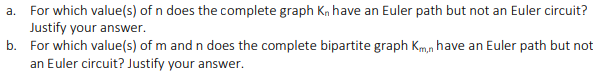 Solved a. For which value(s) of n does the complete graph Kn | Chegg.com