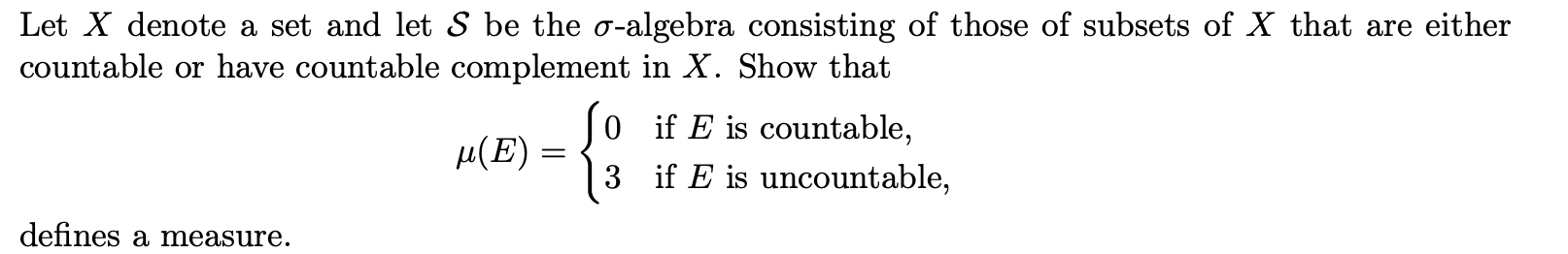 Solved Let X denote a set and let S be the σ-algebra | Chegg.com