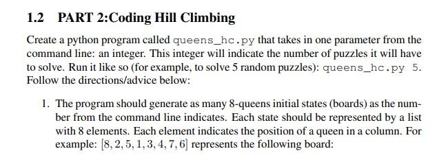 Solved 1.2 PART 2:Coding Hill Climbing Create a python | Chegg.com