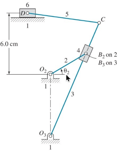 Solved For the mechanism shown, perform full kinematic | Chegg.com