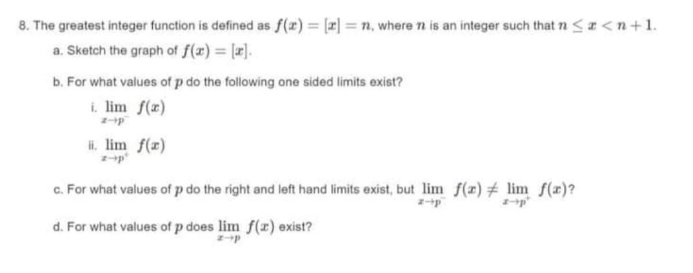 Solved 3 The Greatest Integer Function Is Defined As 9382