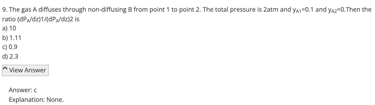 Solved The gas A diffuses through non-diffusing B ﻿from | Chegg.com
