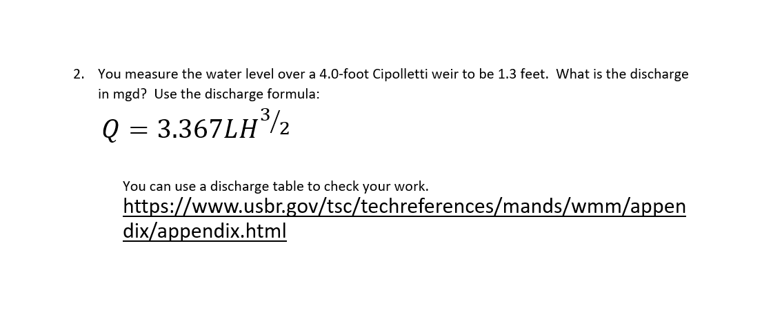 Solved 2. You measure the water level over a 4.0-foot | Chegg.com