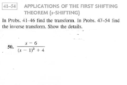 Solved 41-54 APPLICATIONS OF THE FIRST SHIFTING THEOREM | Chegg.com