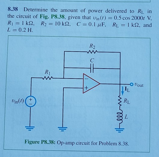 Solved & 32 In the op-amp circuit shown in Fig. P8.32, (t) = | Chegg.com