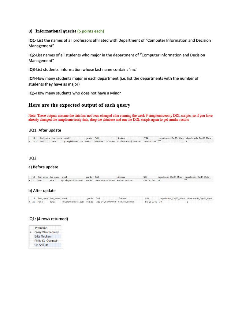retrieve/update information from the database Skills | Chegg.com