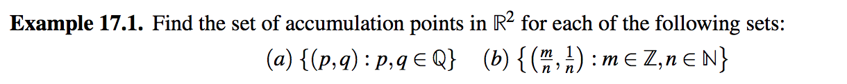 Solved Example 17.1. Find the set of accumulation points in | Chegg.com
