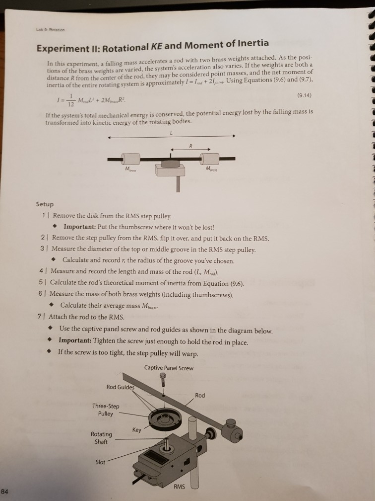 Lab9 Rotation Introduction The Motion Of Rigid Bod... | Chegg.com
