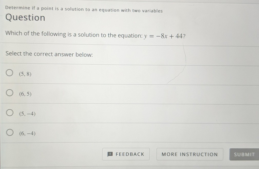 Solved Determine if a point is a solution to an equation | Chegg.com