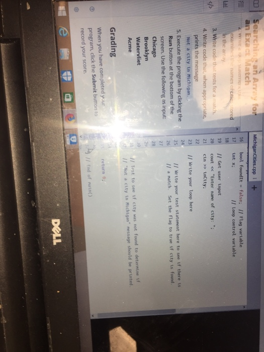 Solved Searching an Array fo an atch cities in Michigan 2// | Chegg.com