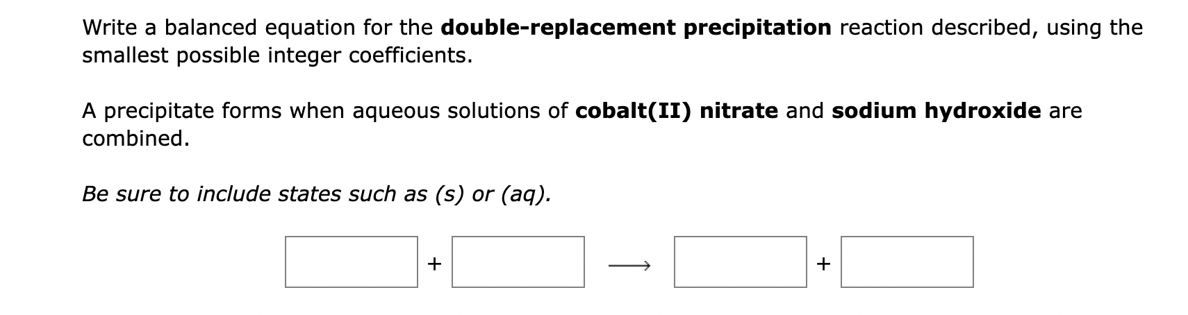 Solved Write a balanced equation for the double-replacement | Chegg.com