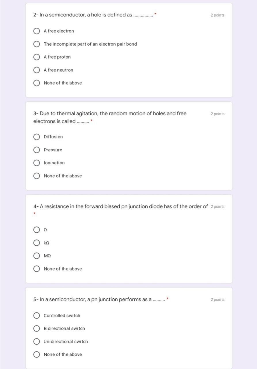 Solved 2- In a semiconductor, a hole is defined as 2 points | Chegg.com