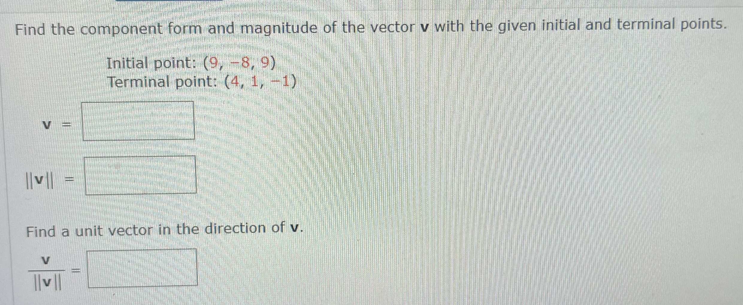 Solved Find the component form and magnitude of the vector v | Chegg.com
