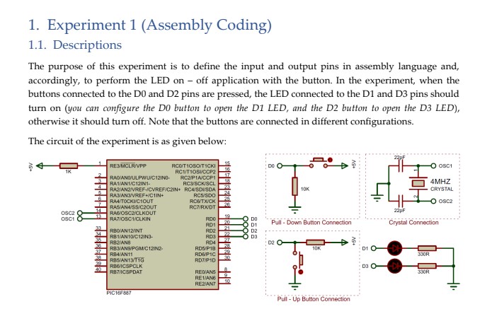 Solved 1. Experiment 1 (Assembly Coding) 1.1. Descriptions | Chegg.com