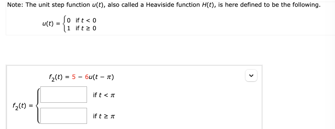 Solved u(t)={01 if t