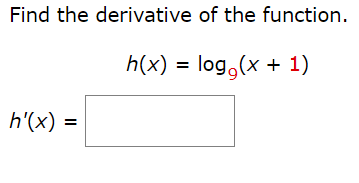 Solved Find the derivative of the | Chegg.com