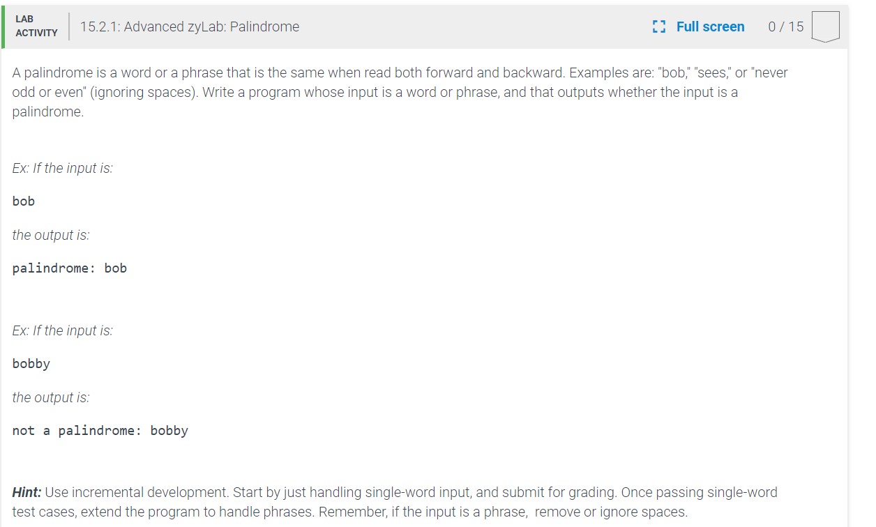 [Solved]: Code in C++ A palindrome is a word or a phrase t