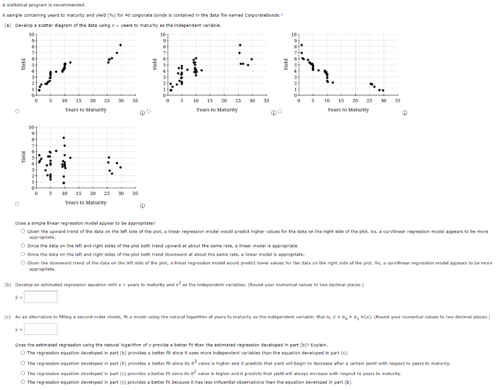 A statistical program is recommended. A sample | Chegg.com