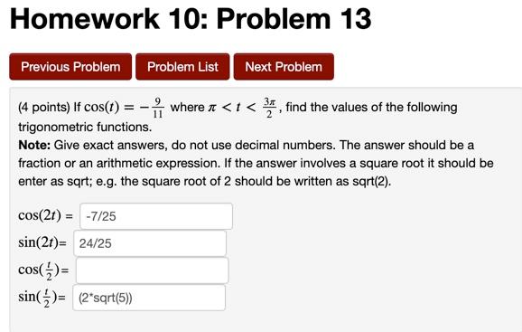 Solved Homework 10: Problem 13 Previous Problem Problem List | Chegg.com Solved Homework 10: Problem 13 Previous Problem Problem List | Chegg.com