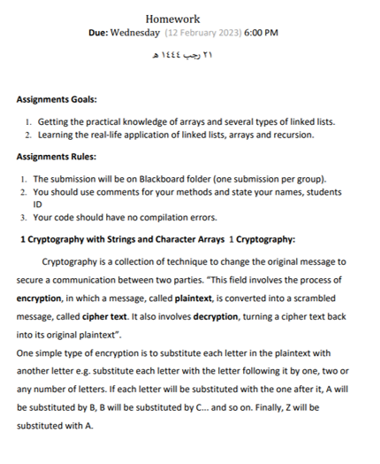 Solved Homework Due: Wednesday (12 February 2023) 6:00 PM | Chegg.com