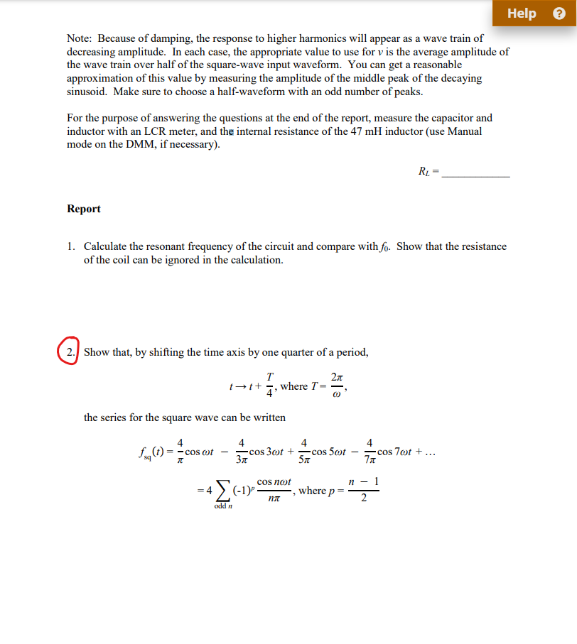 Solved The square wave shown above with the pulse width of | Chegg.com