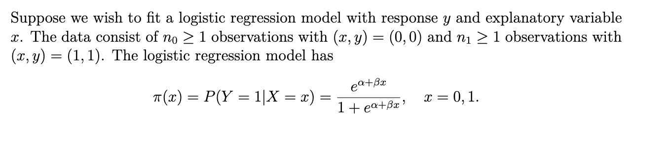Suppose we wish to fit a logistic regression model | Chegg.com