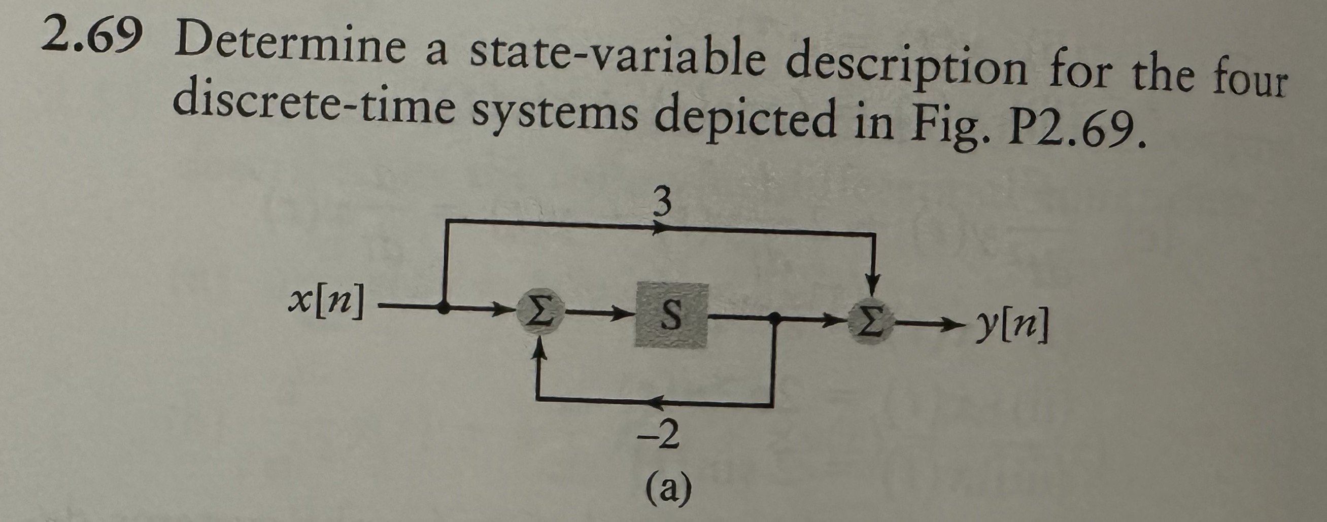 Solved 2.69 ﻿Determine a state-variable description for the | Chegg.com