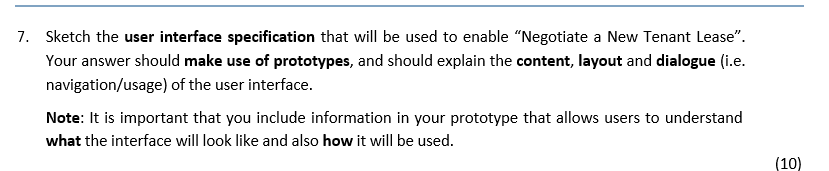 Solved Sketch the user interface specification that will be | Chegg.com