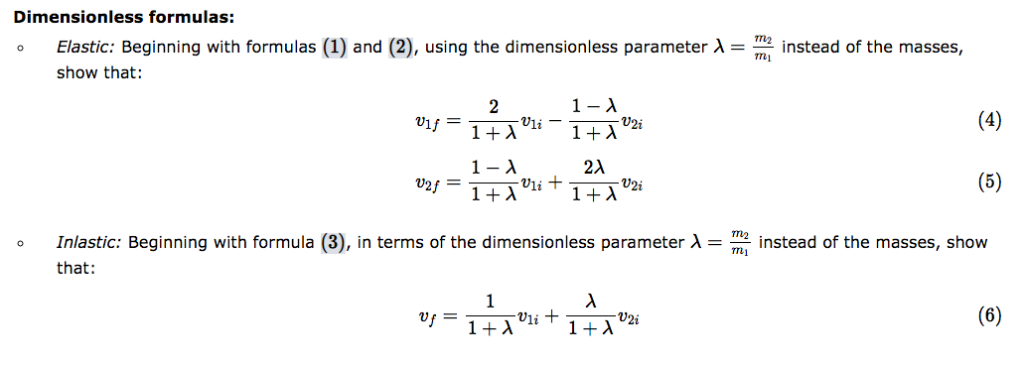 Solved Dimensionless formulas: m instead of the masses, | Chegg.com