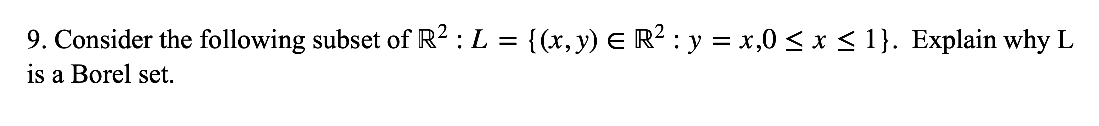 Solved 9. Consider the following subset of | Chegg.com