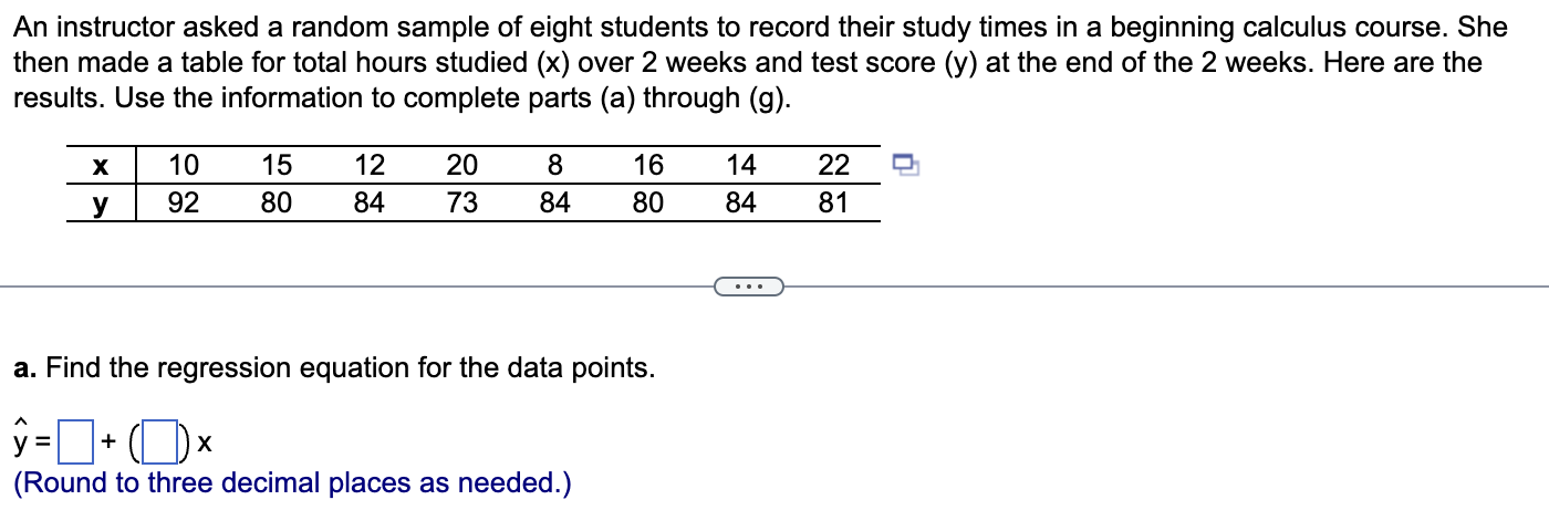 Solved An instructor asked a random sample of eight students | Chegg.com
