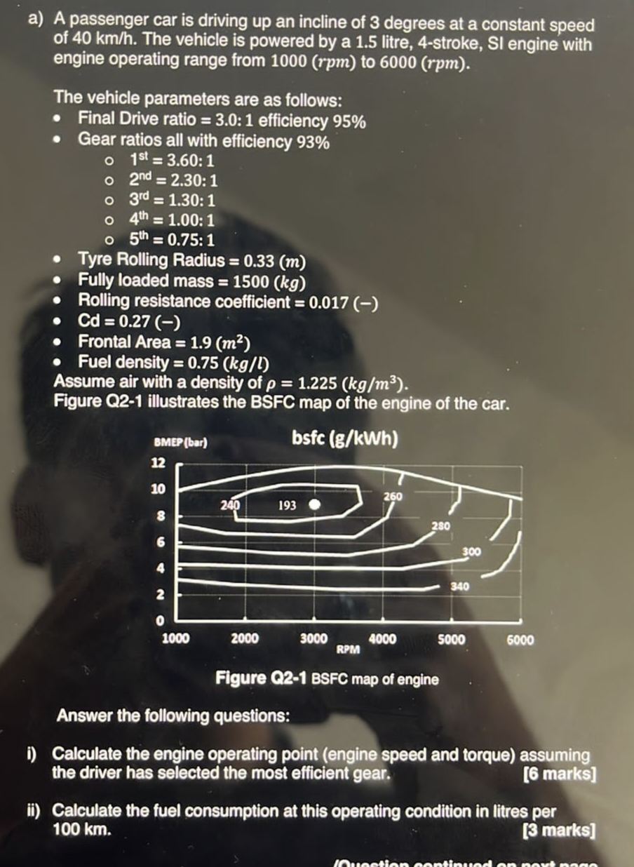 Solved a) ﻿A passenger car is driving up an incline of 3 | Chegg.com