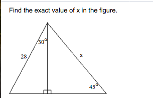Solved Find the exact value of x in the figure. | Chegg.com