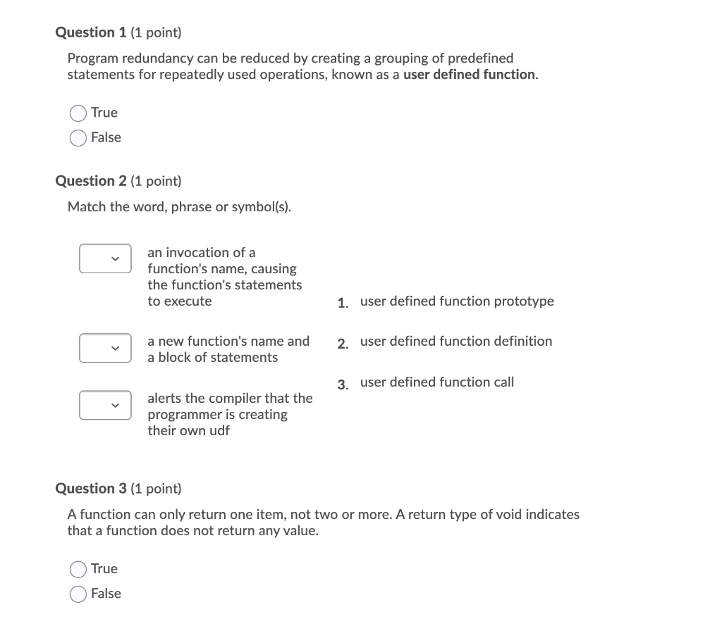 Solved Question 1 (1 point) Program redundancy can be | Chegg.com