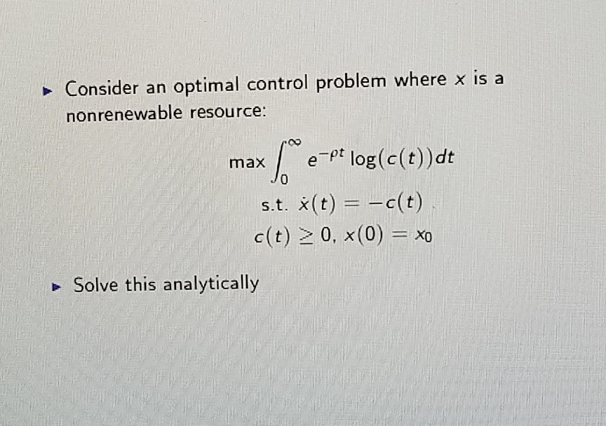Consider an optimal control problem where x is a | Chegg.com