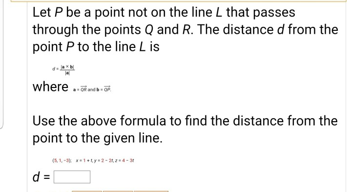 Solved Let P be a point not on the line L that passes | Chegg.com