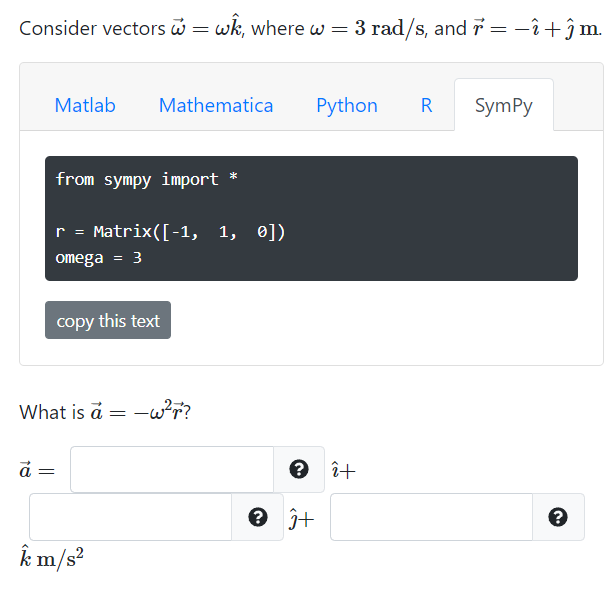 Solved Consider vectors ū=wk, where w = 3 rad/s, and ř = | Chegg.com