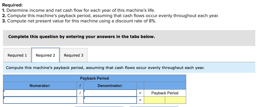 Solved Compute net present value for this machine using a | Chegg.com