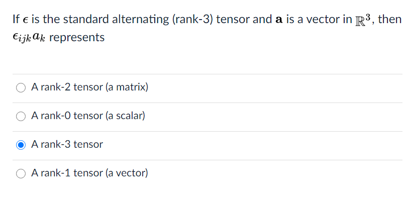 Solved If e is the standard alternating tensor and s is the | Chegg.com