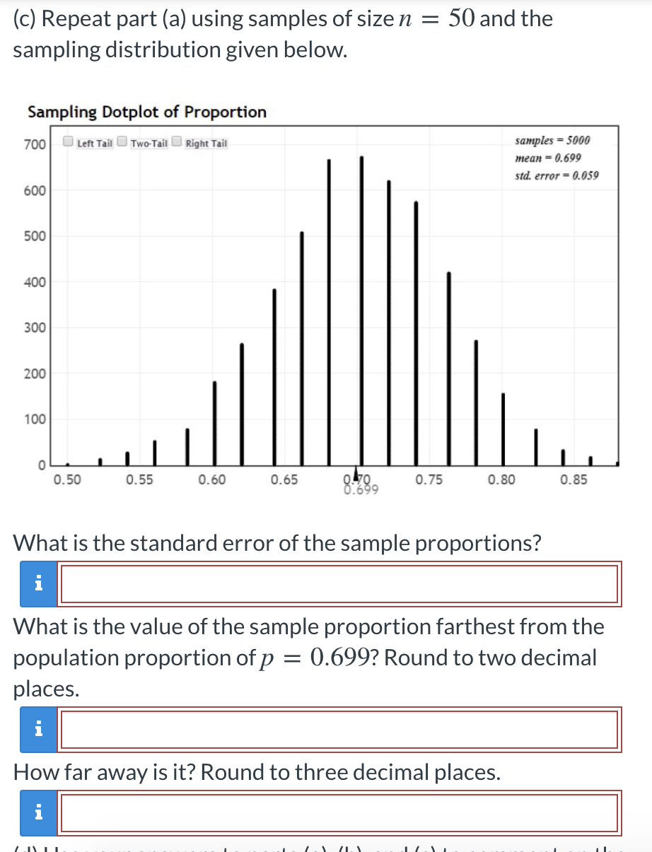 Solved (a) Many random samples of size n = 10 were taken and | Chegg.com